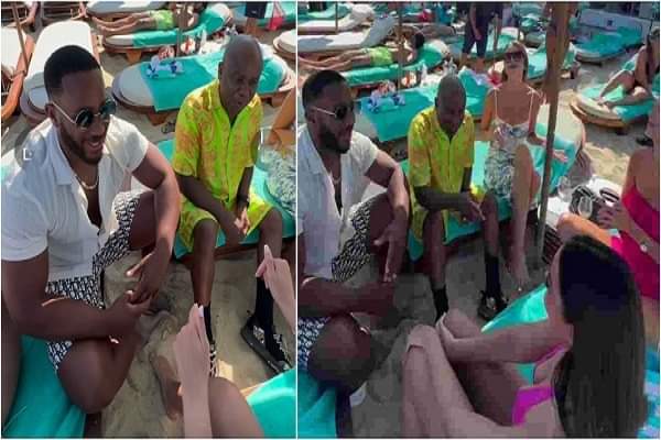 Kiddwaya, billionaire dad chill with ladies at beach - Trek AfricaTrek ...