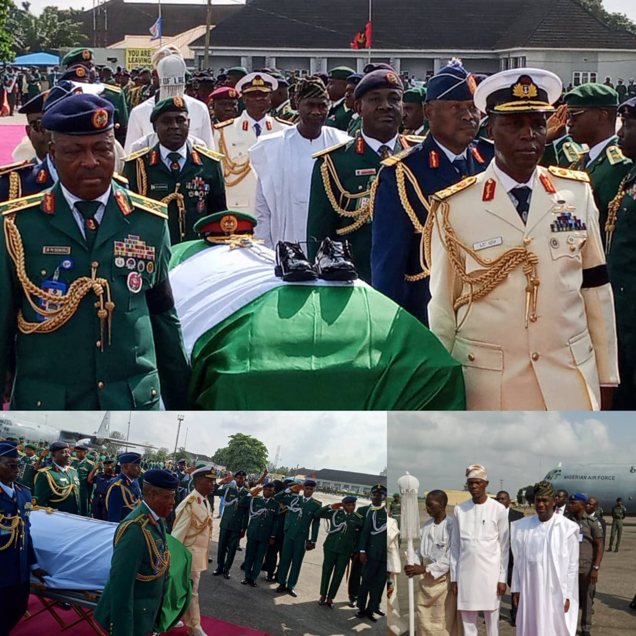 PHOTO NEWS: Burial Activities for Late COAS Lt. Gen Lagbaja Begins • Body Departs Lagos To Abuja ...